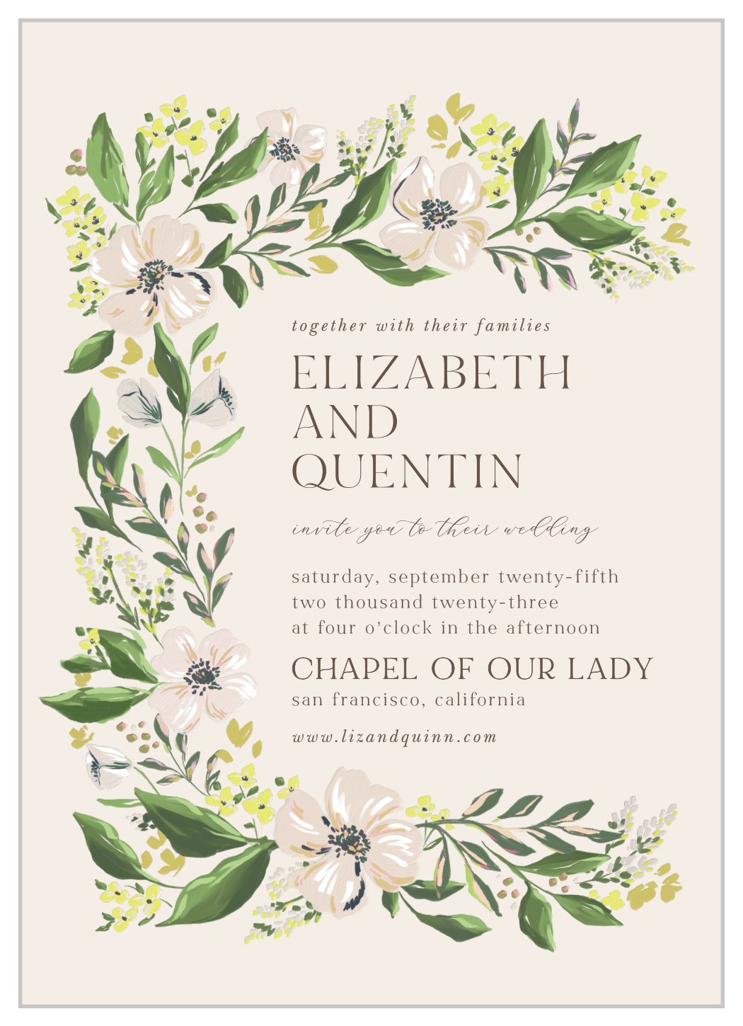 Spring Bouquet Wedding Invitations by Basic Invite