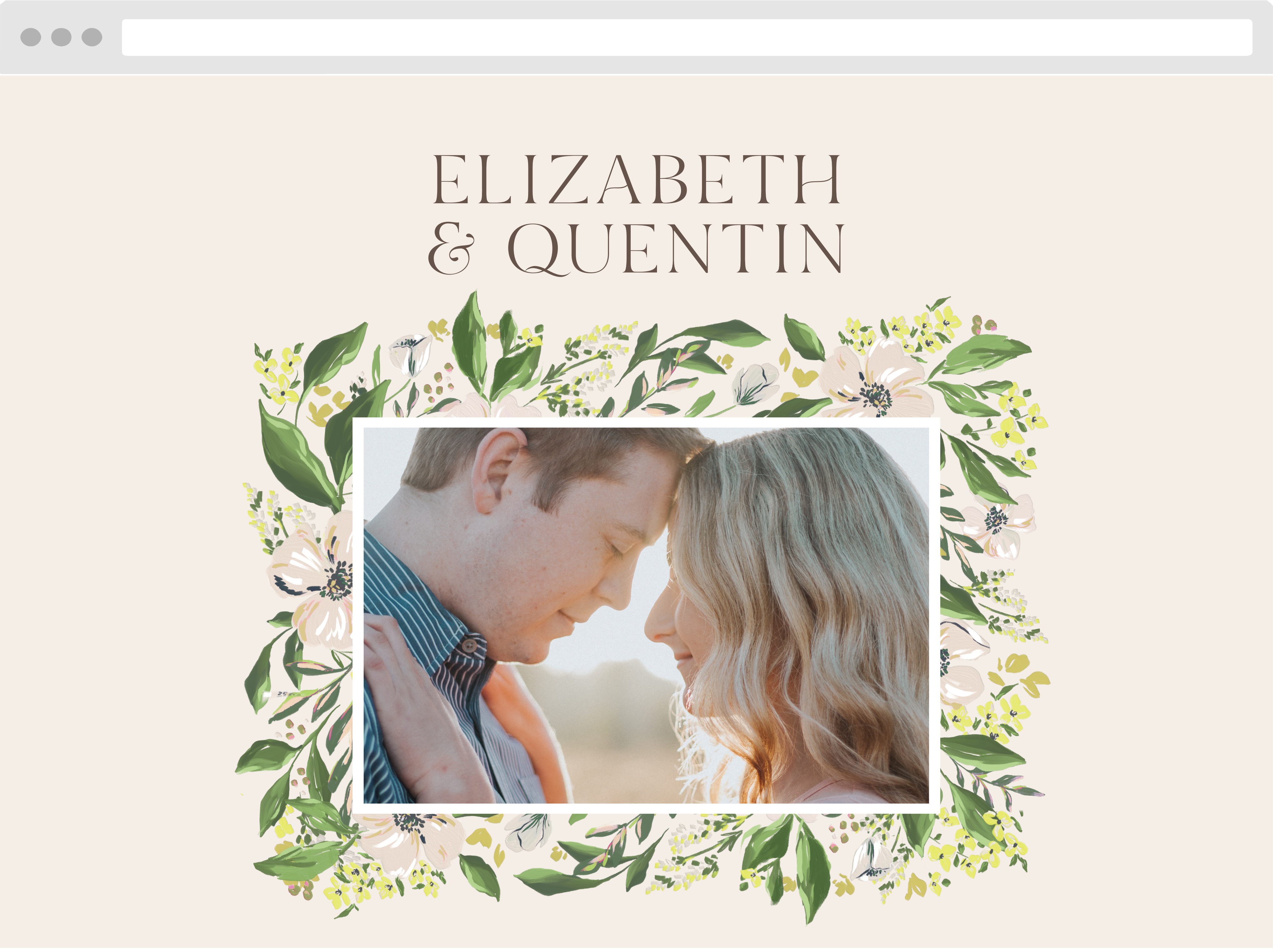 Spring Bouquet Wedding Website by Basic Invite