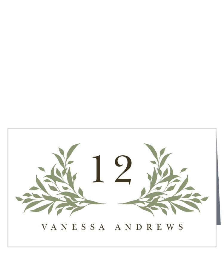 Leafy Crest Place Cards by Basic Invite