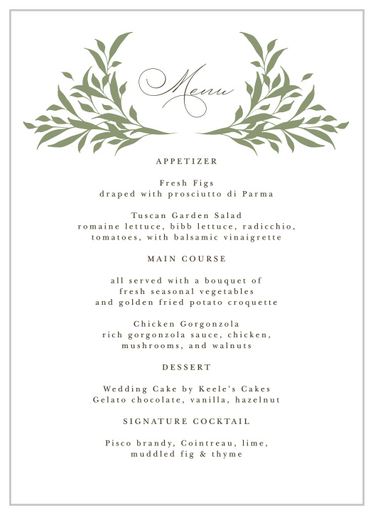 Wedding Menus | Design Your Menu Cards Instantly Online!