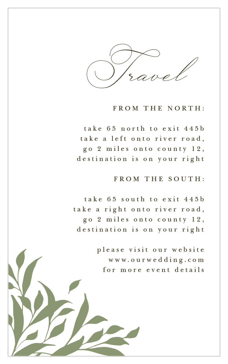 Leafy Crest Direction Cards by Basic Invite