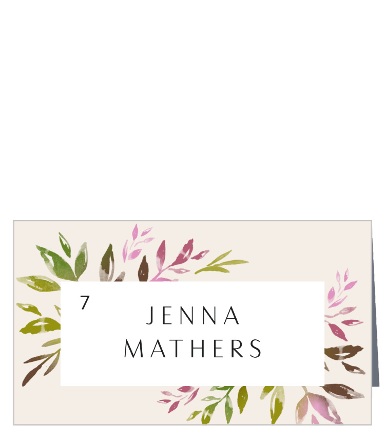 Vibrant Foliage Place Cards by Basic Invite