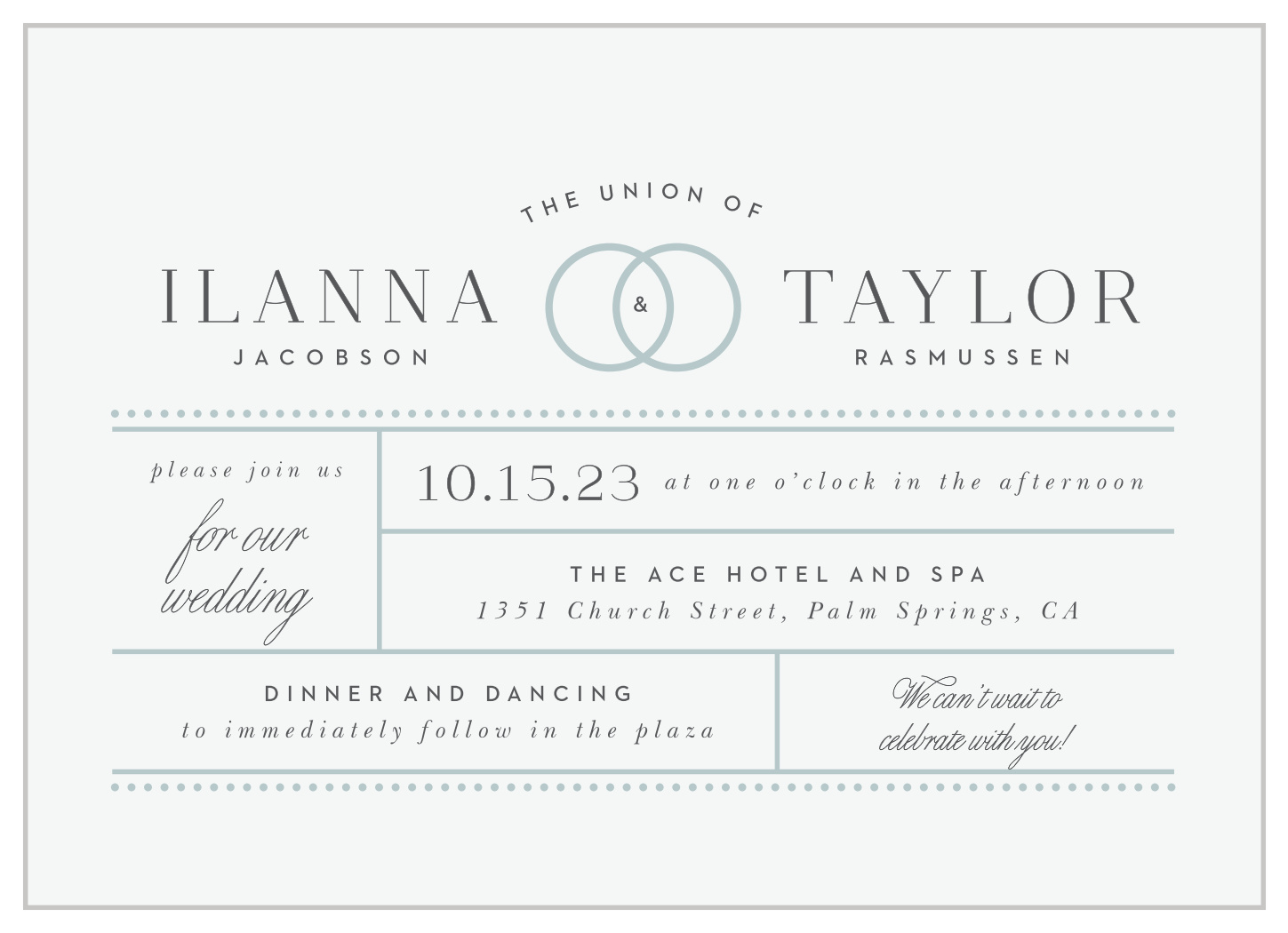 Rings & Stripes Wedding Invitations by Basic Invite
