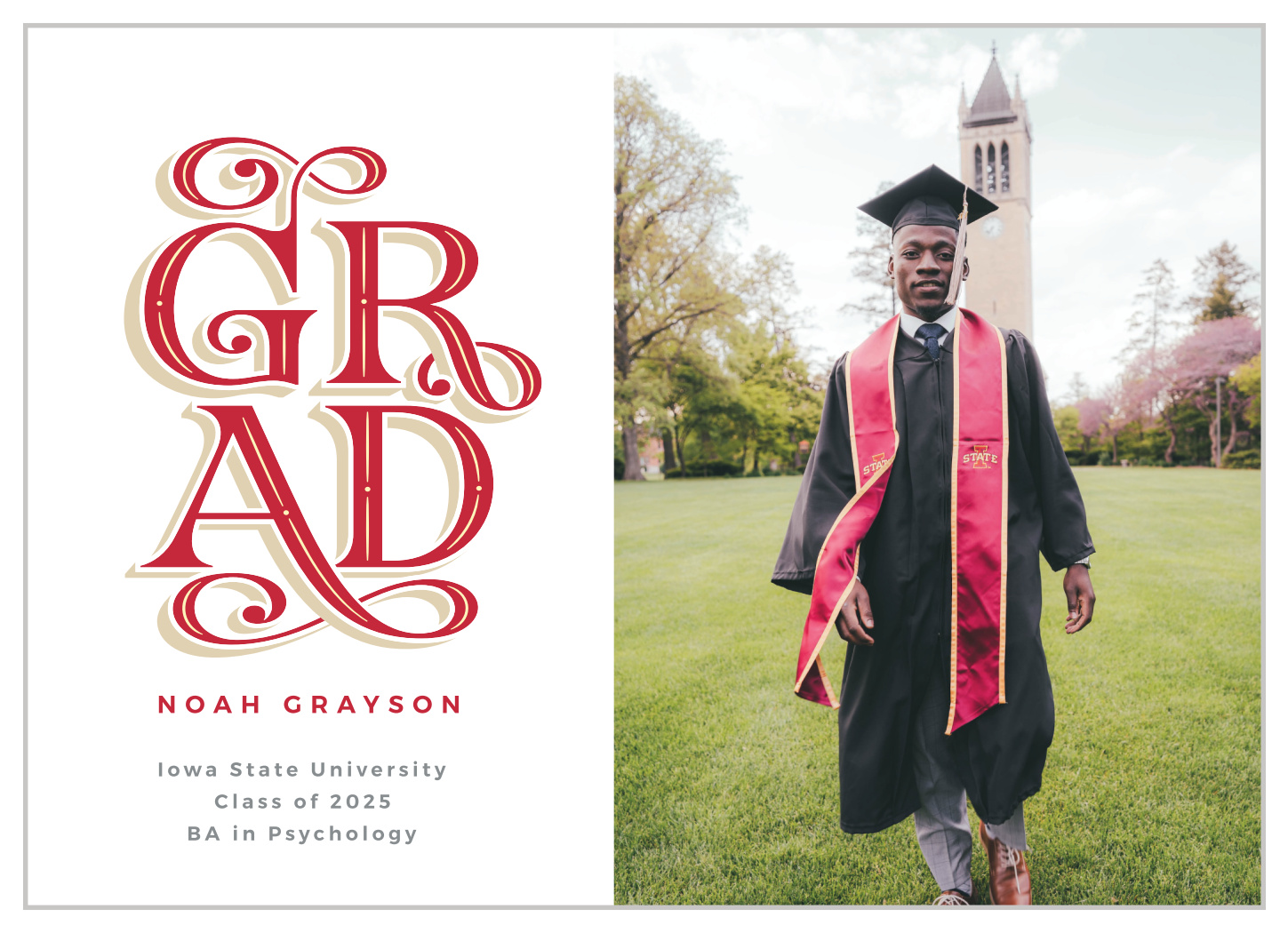 Standard Graduation Announcements Sophisticated Simplicity Class Of