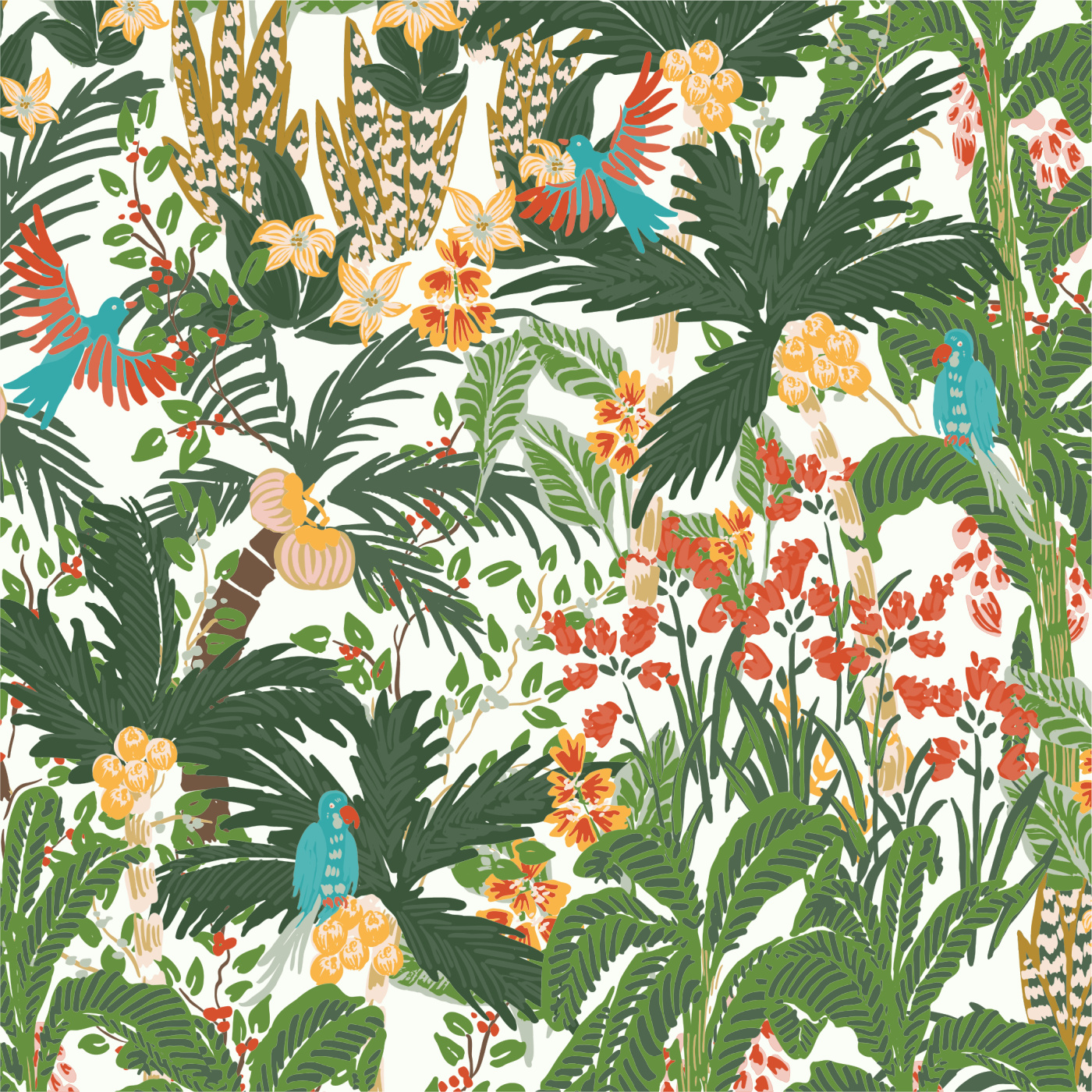 Tropical Forest Peel and Stick Removable Wallpaper | Love vs. Design