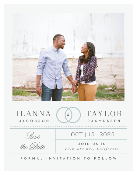 Rings & Stripes Save the Date Magnets by Basic Invite