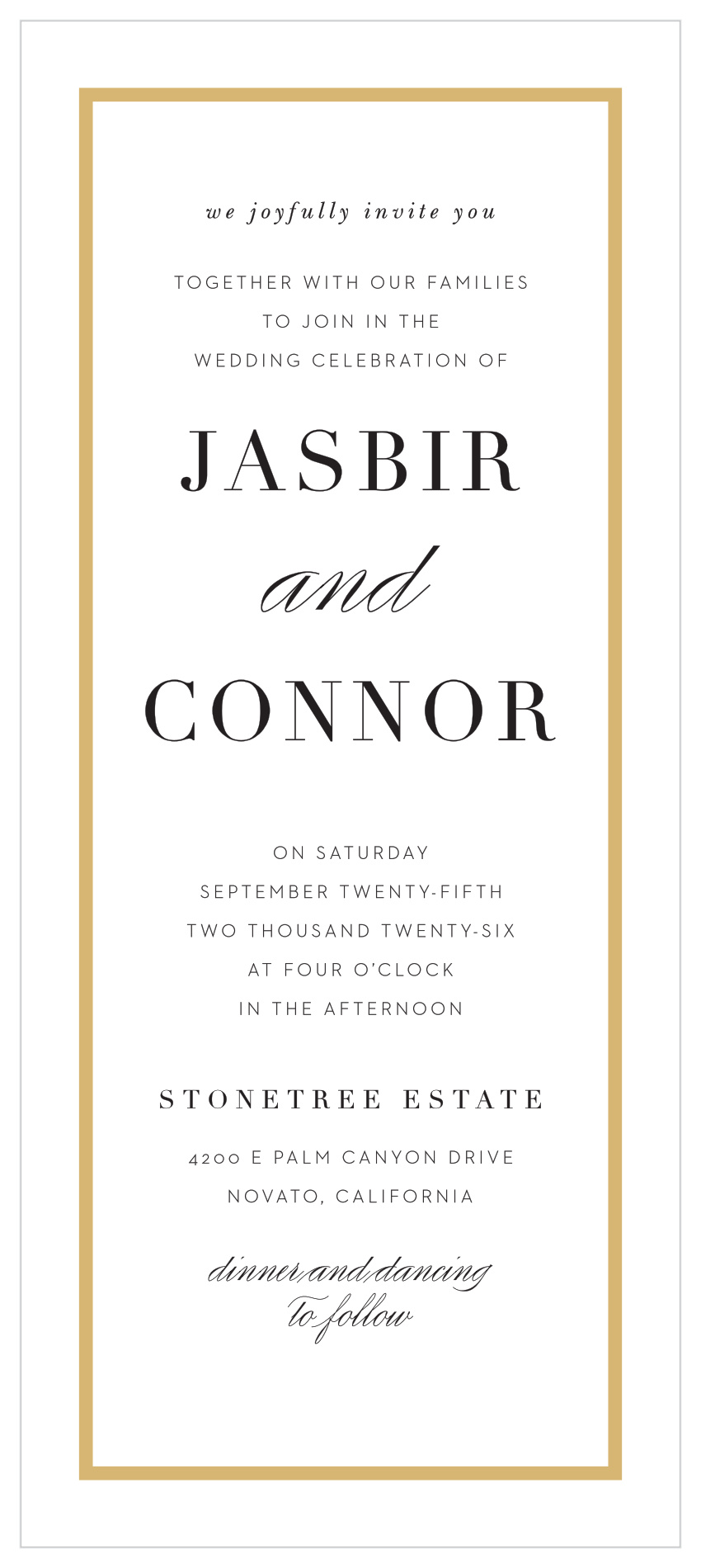 Classic Frame Tea Wedding Invitations by Basic Invite