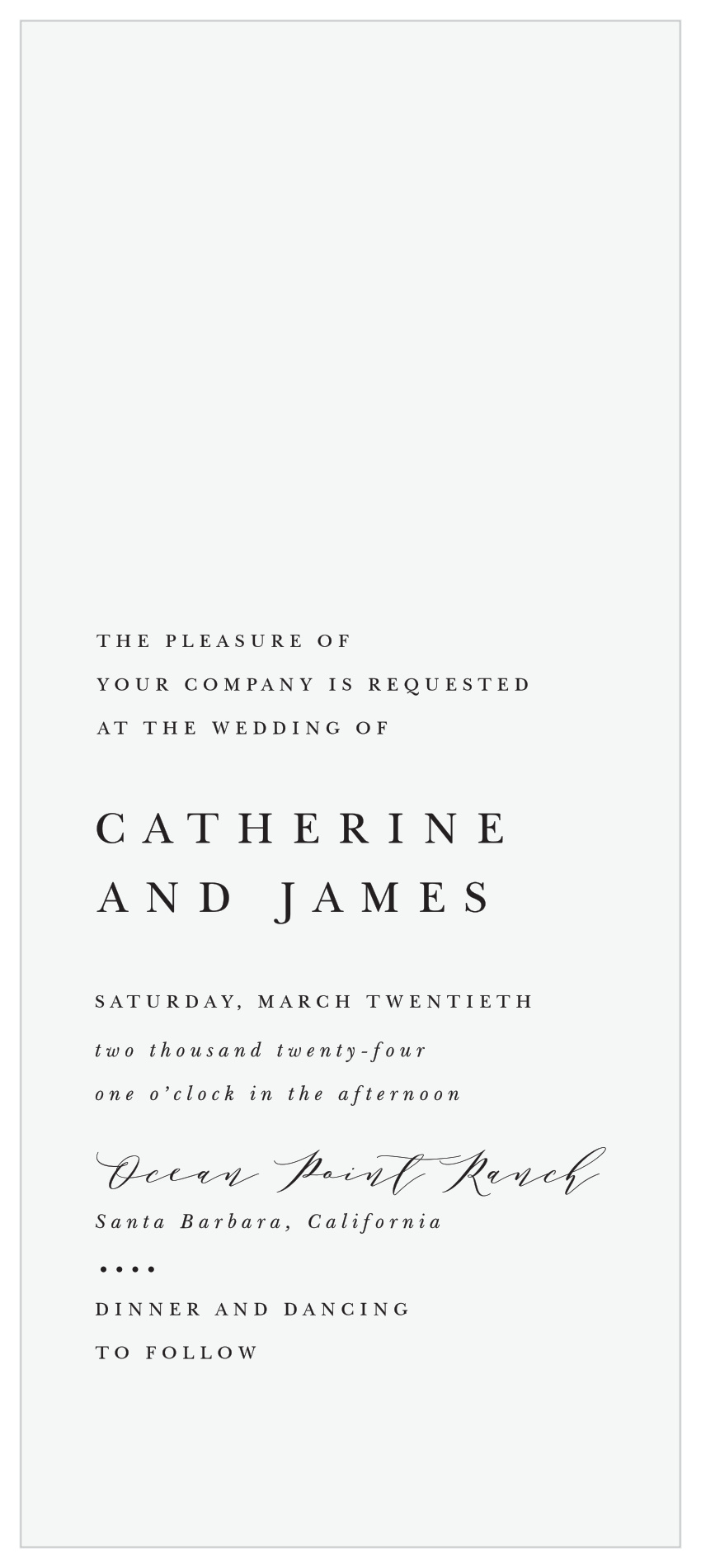 Classic Simplicity Tea Wedding Invitations by Basic Invite