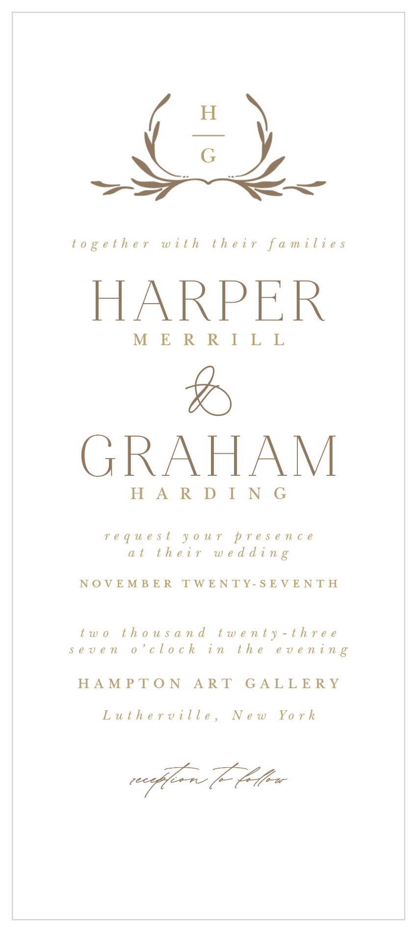 Monogrammed Minimalist Tea Wedding Invitations by Basic Invite