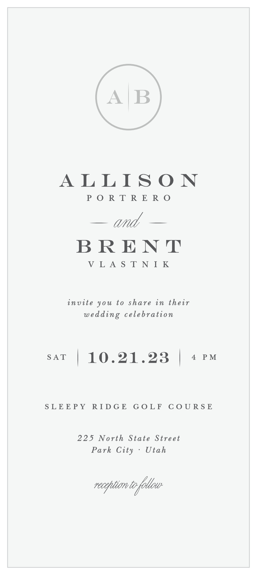 Minimalist Monogram Tea Wedding Invitations by Basic Invite