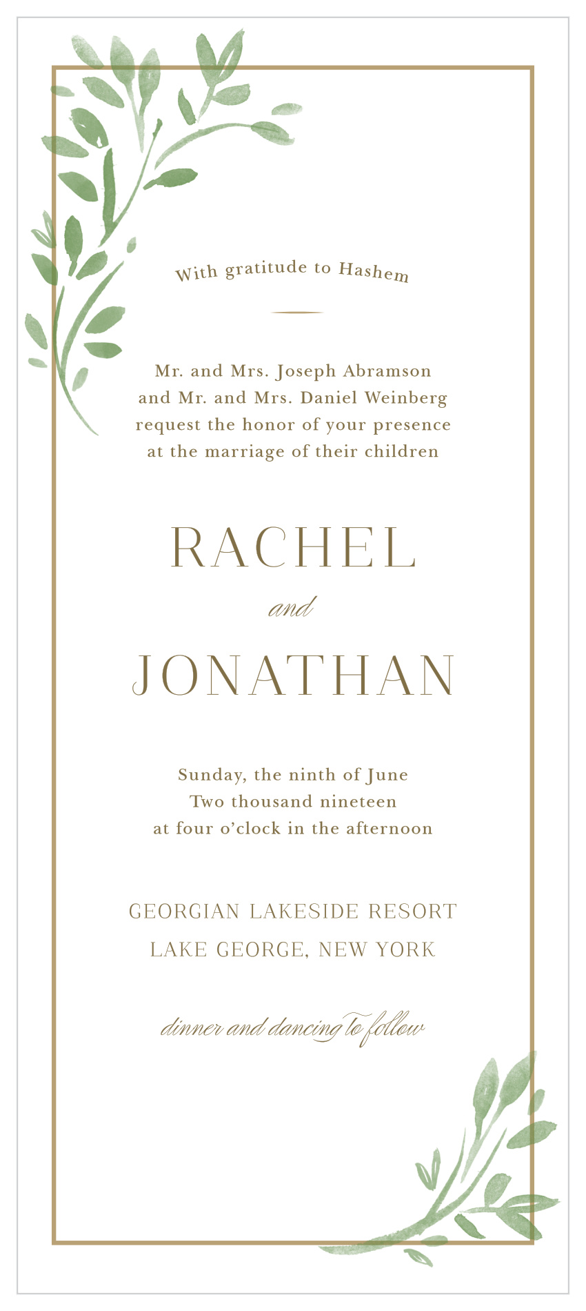 Fairytale Leaves Tea Wedding Invitations by Basic Invite