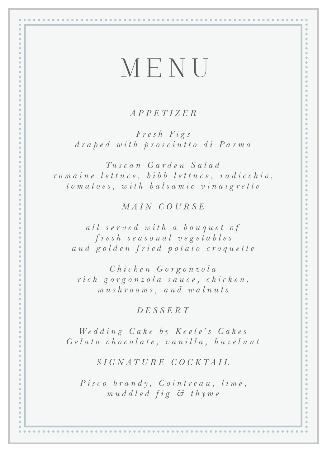 Rings & Stripes Wedding Menus by Basic Invite