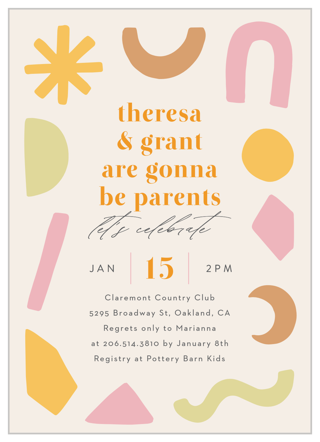 Playful Shapes Baby Shower Invitations by Basic Invite