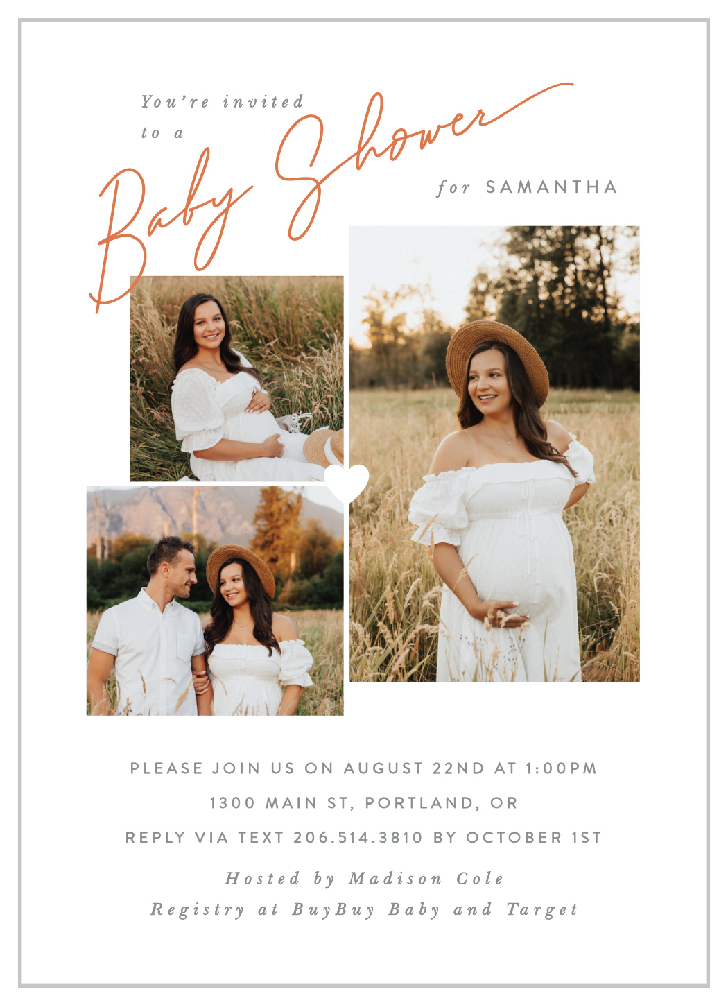 Little Heart Baby Shower Invitations by Basic Invite