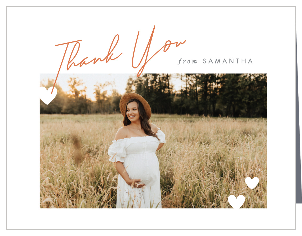 Little Heart Baby Shower Thank You Cards by Basic Invite