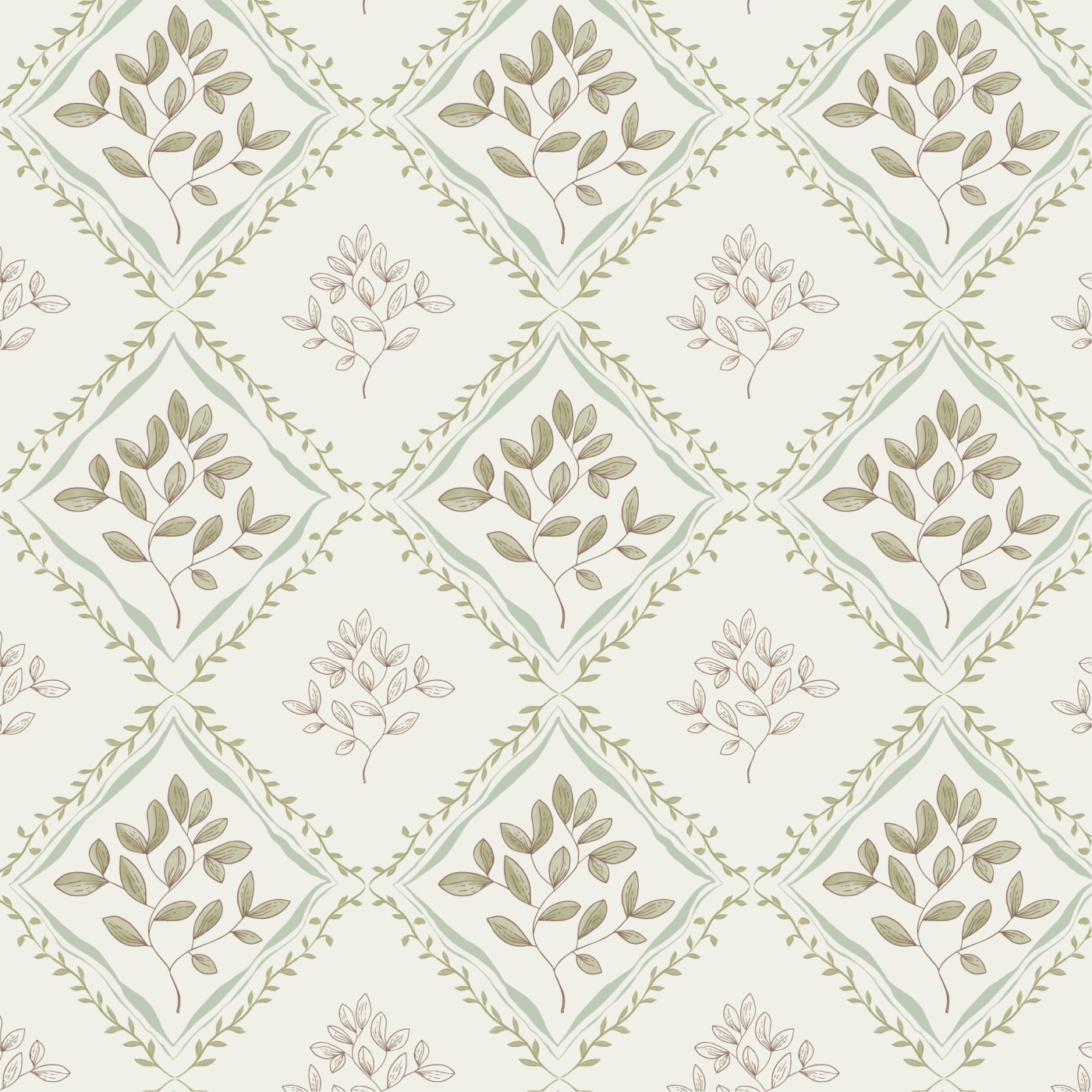 Folk Flower Diamond Peel and Stick Removable Wallpaper | Love vs. Design
