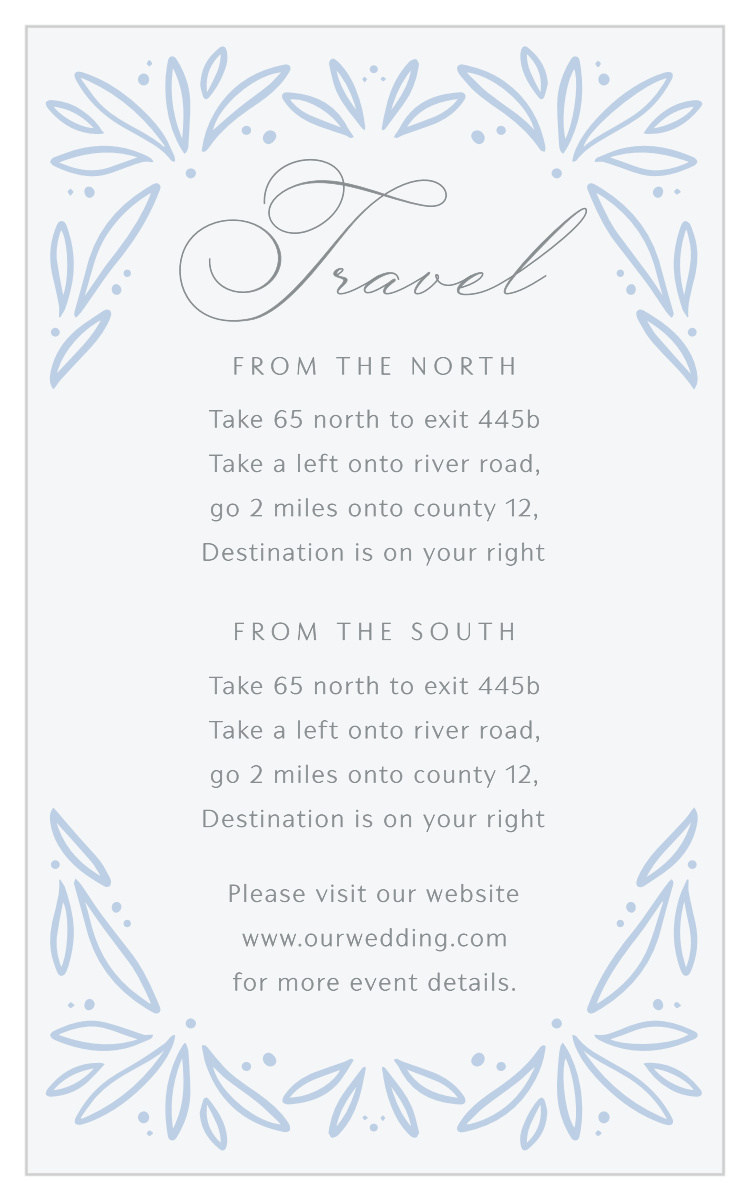 Bursting Frame Direction Cards by Basic Invite