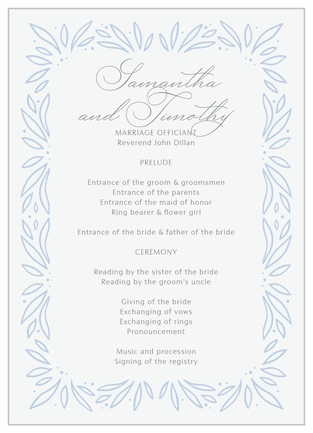 Bursting Frame Wedding Programs by Basic Invite