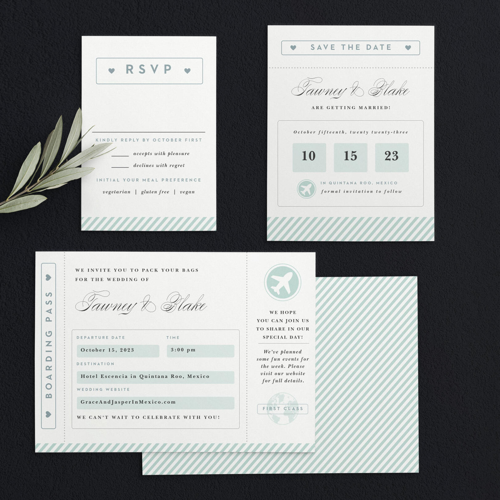Boarding Pass Wedding Invitations by Basic Invite