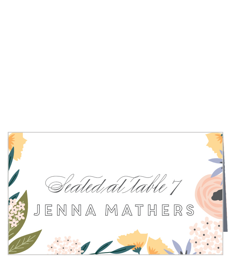 Beautiful Blooms Milestone Birthday Place Cards by Basic Invite
