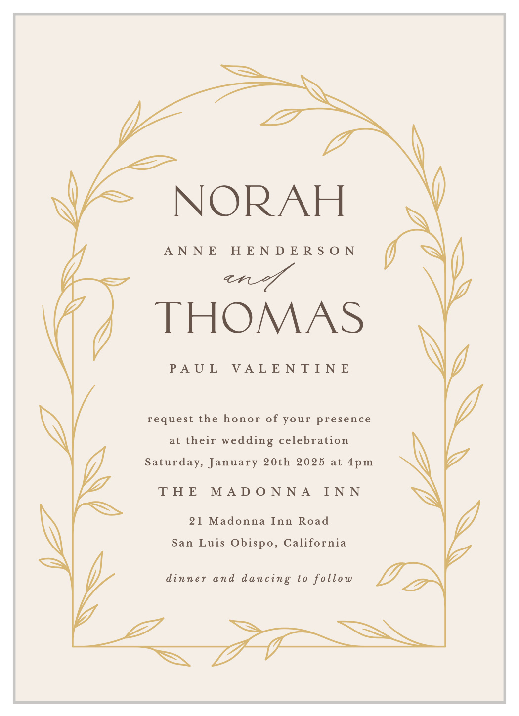 Arched Vine Wedding Invitations by Basic Invite