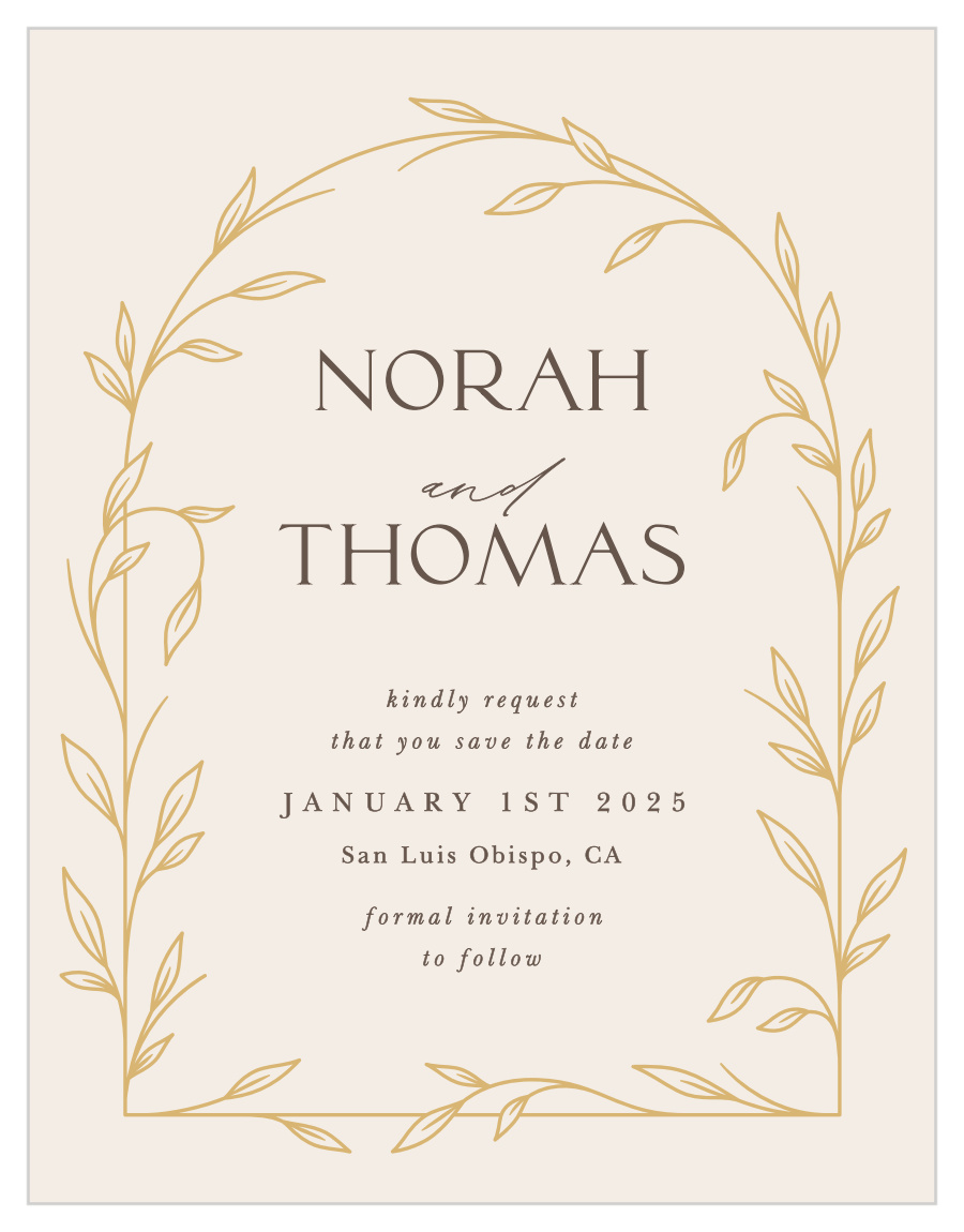 Arched Vine Save the Date Cards by Basic Invite
