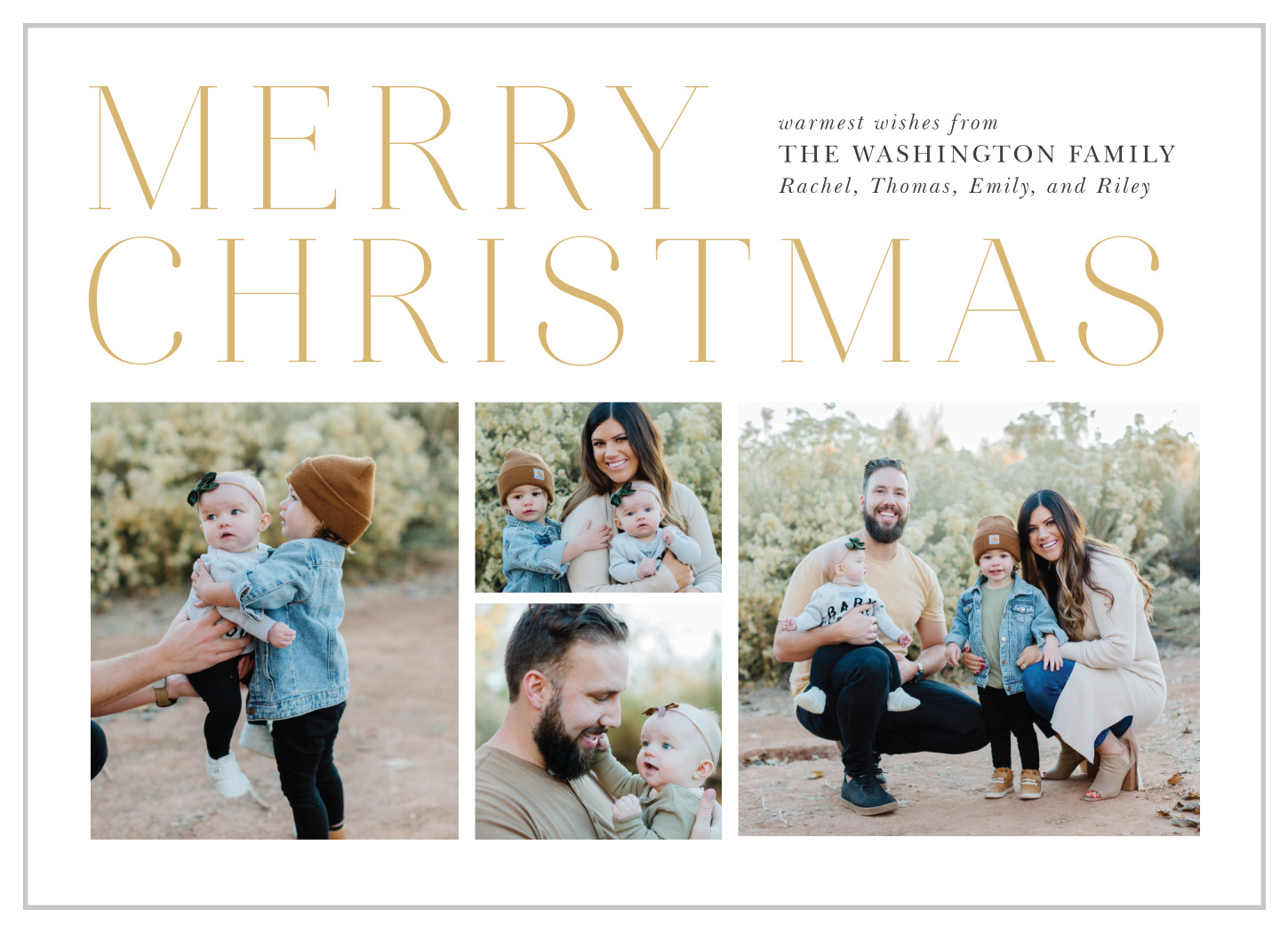 Gold Lettering Christmas Cards by Basic Invite