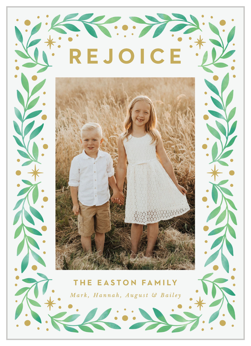 Leafy Frame Holiday Cards by Basic Invite