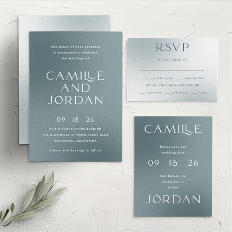 Textured Camille Wedding Invitations by Basic Invite