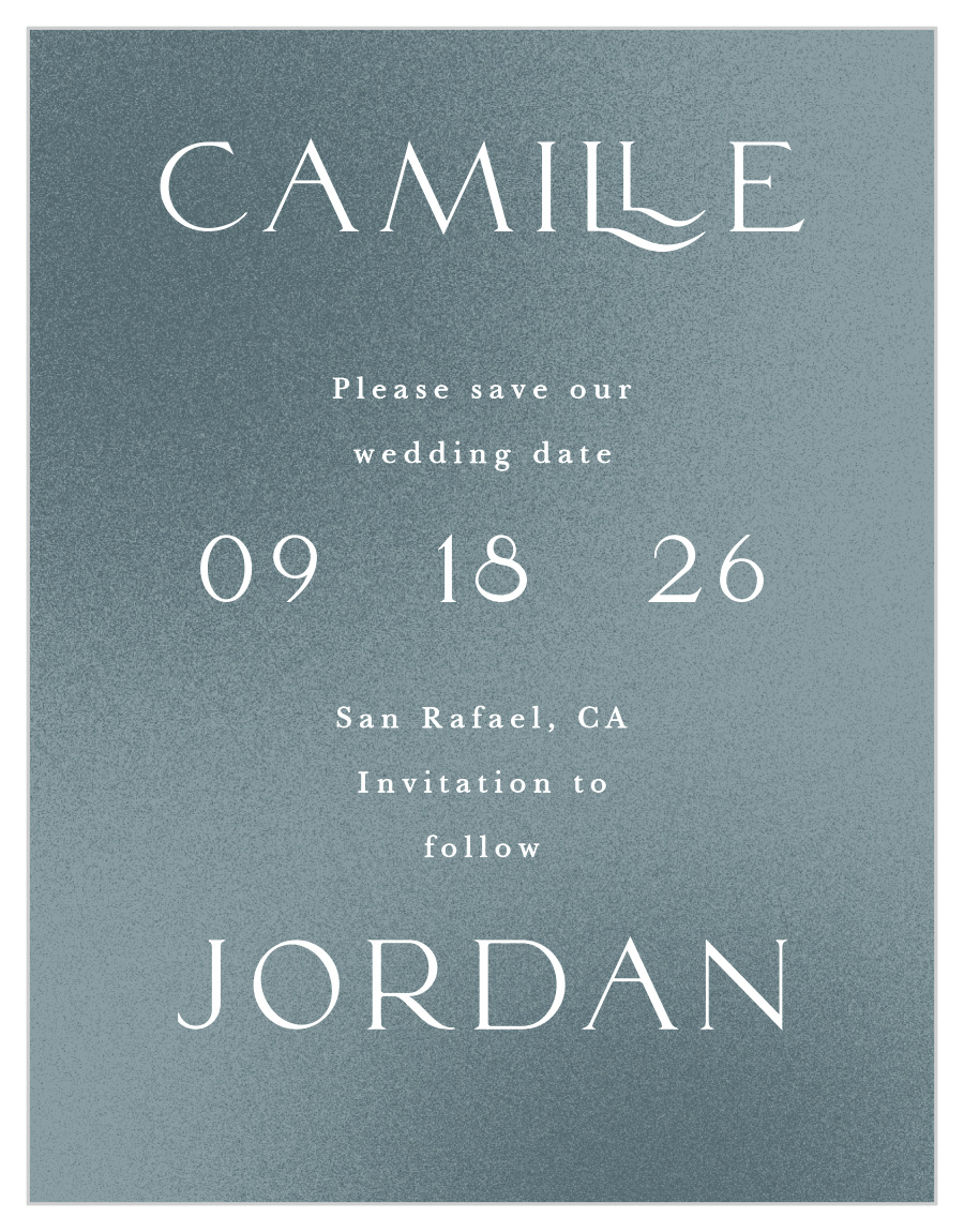 Textured Camille Save the Date Cards by Basic Invite