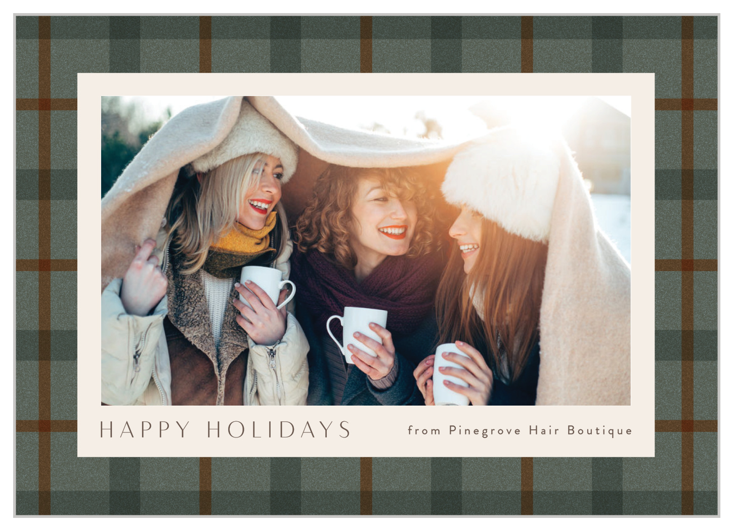 Winter Flannel Corporate Holiday Cards By Basic Invite