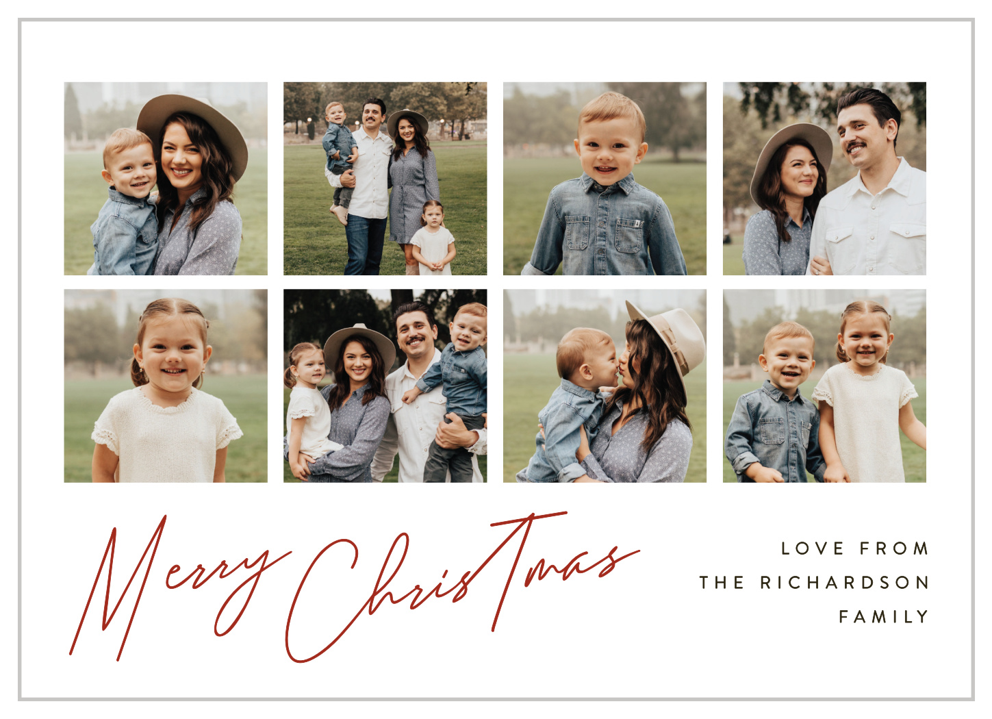 Modern Grid Christmas Cards by Basic Invite