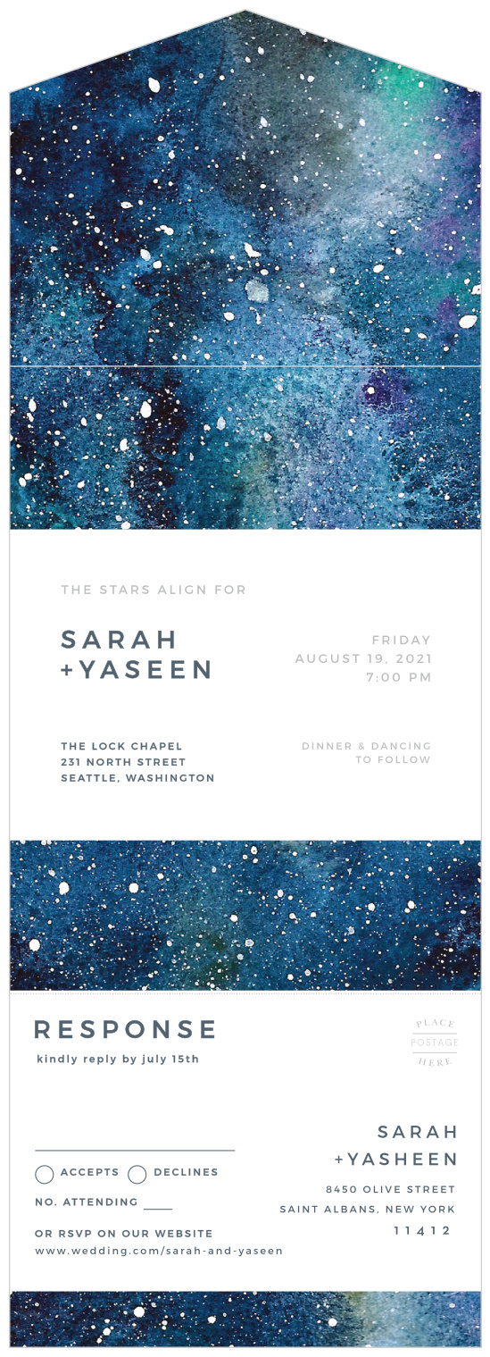 Starry Night Wedding Invitations - Match Your Color & Style Free!
