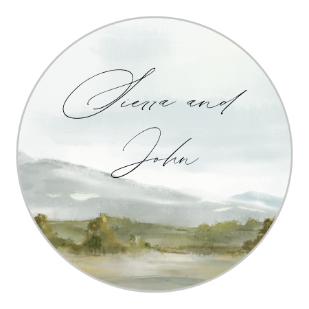 Mountain Painting Wedding Arch Stickers by Basic Invite