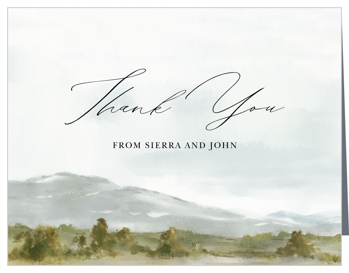 Mountain Painting Wedding Arch Thank You Cards by Basic Invite