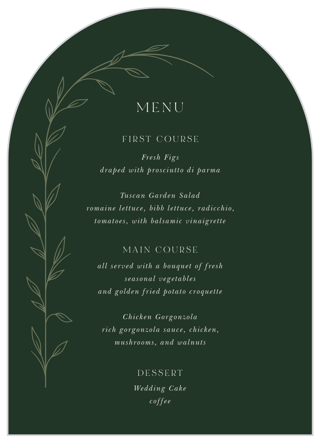 Forest Woods Wedding Arch Menus by Basic Invite