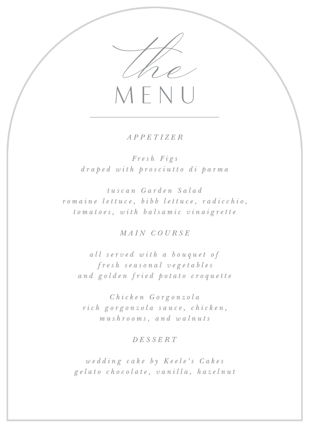 Vintage Portrait Wedding Arch Menus by Basic Invite