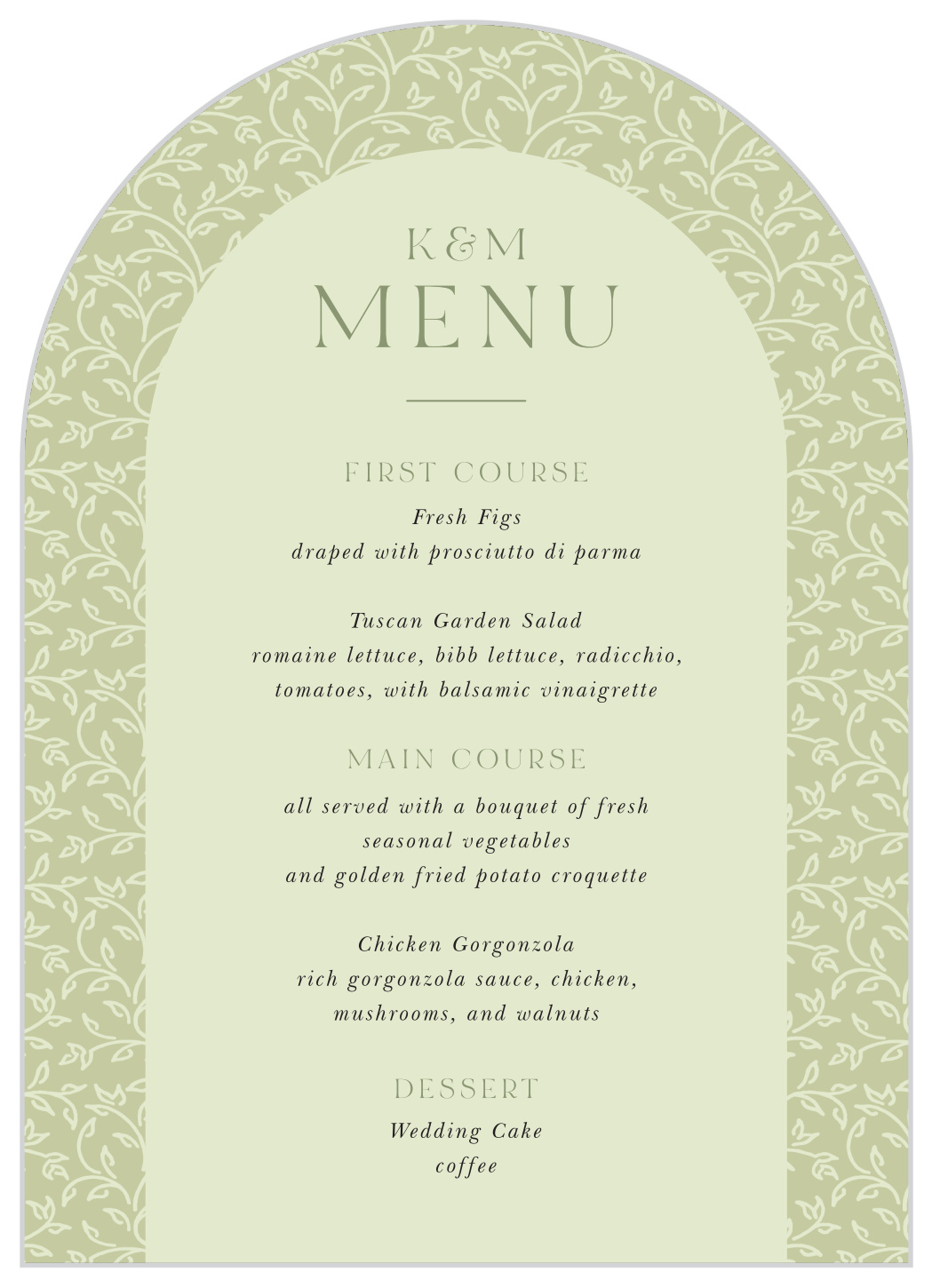 Botanique Elegance Wedding Arch Menus by Basic Invite