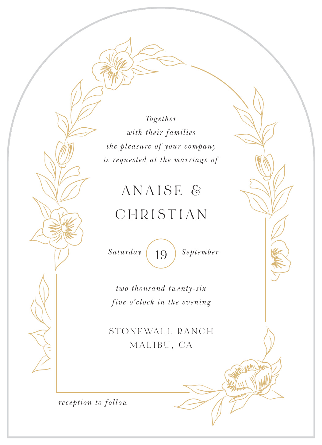 Petit Jardin Wedding Arch Invitations by Basic Invite