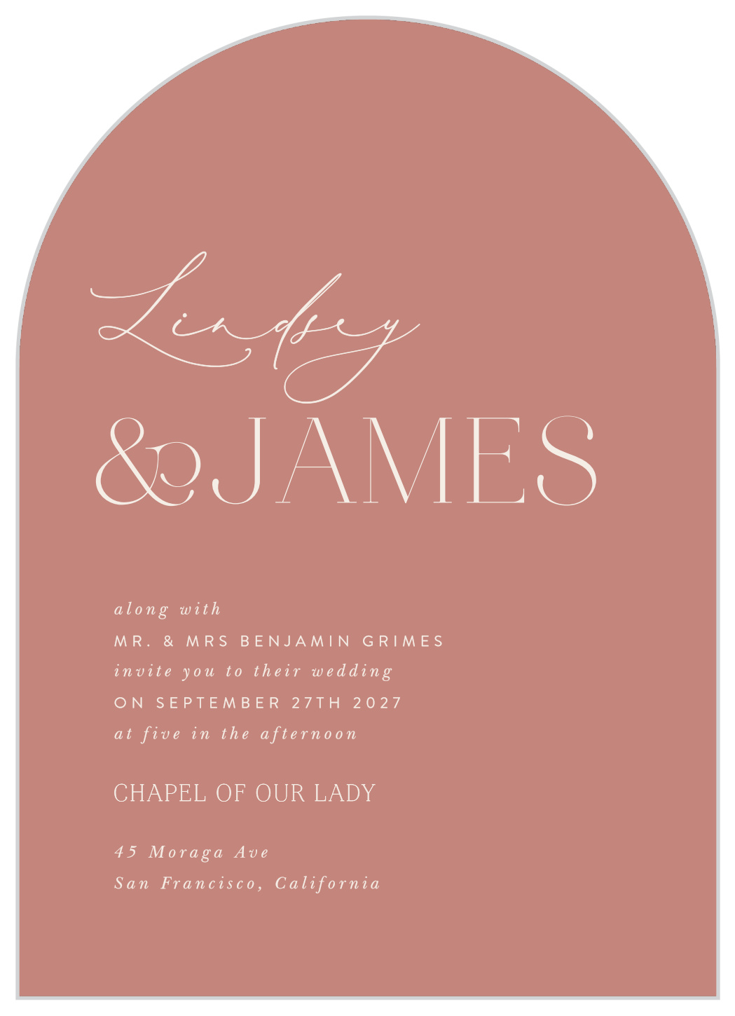 Warm Glow Wedding Arch Invitations by Basic Invite