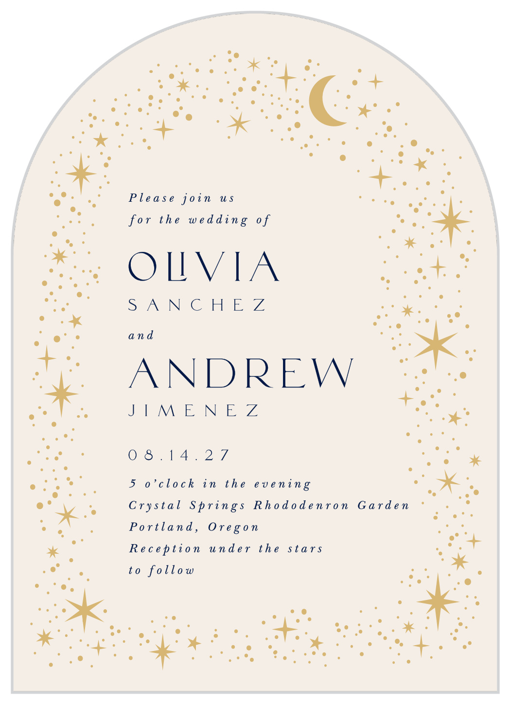 Celestial Stars Wedding Arch Invitations by Basic Invite