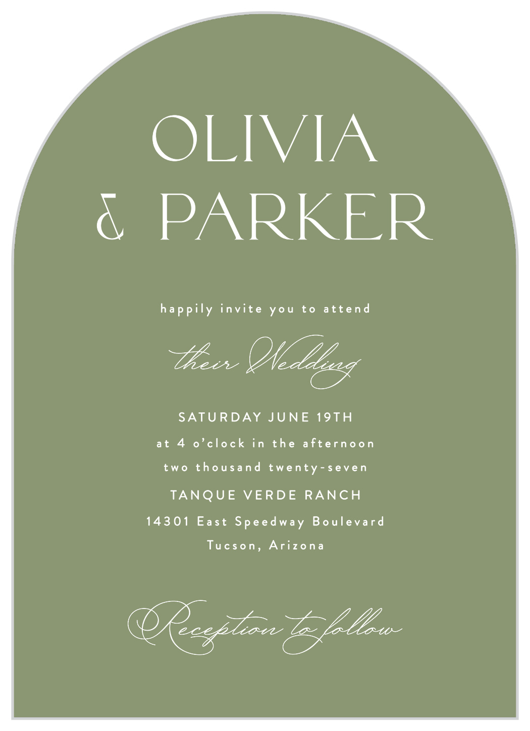 Painted Tile Wedding Arch Invitations by Basic Invite