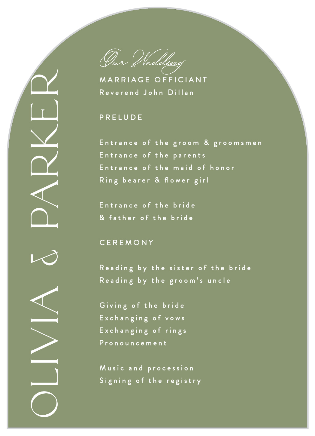 Painted Tile Wedding Arch Programs by Basic Invite