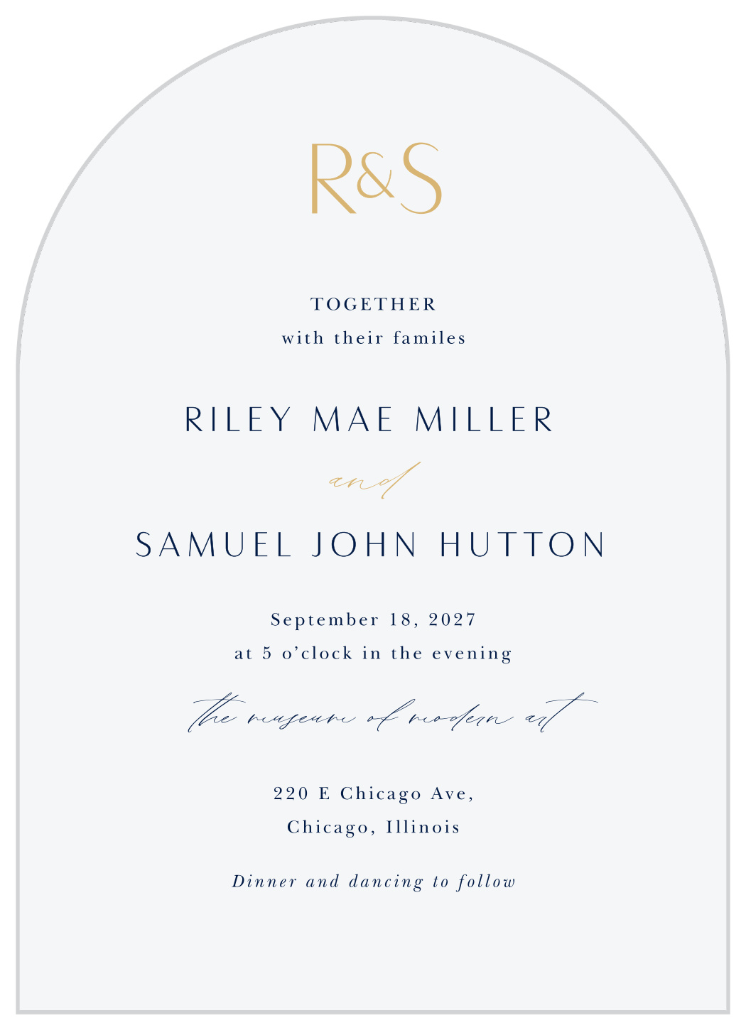 Arched Brushstrokes Wedding Arch Invitations by Basic Invite