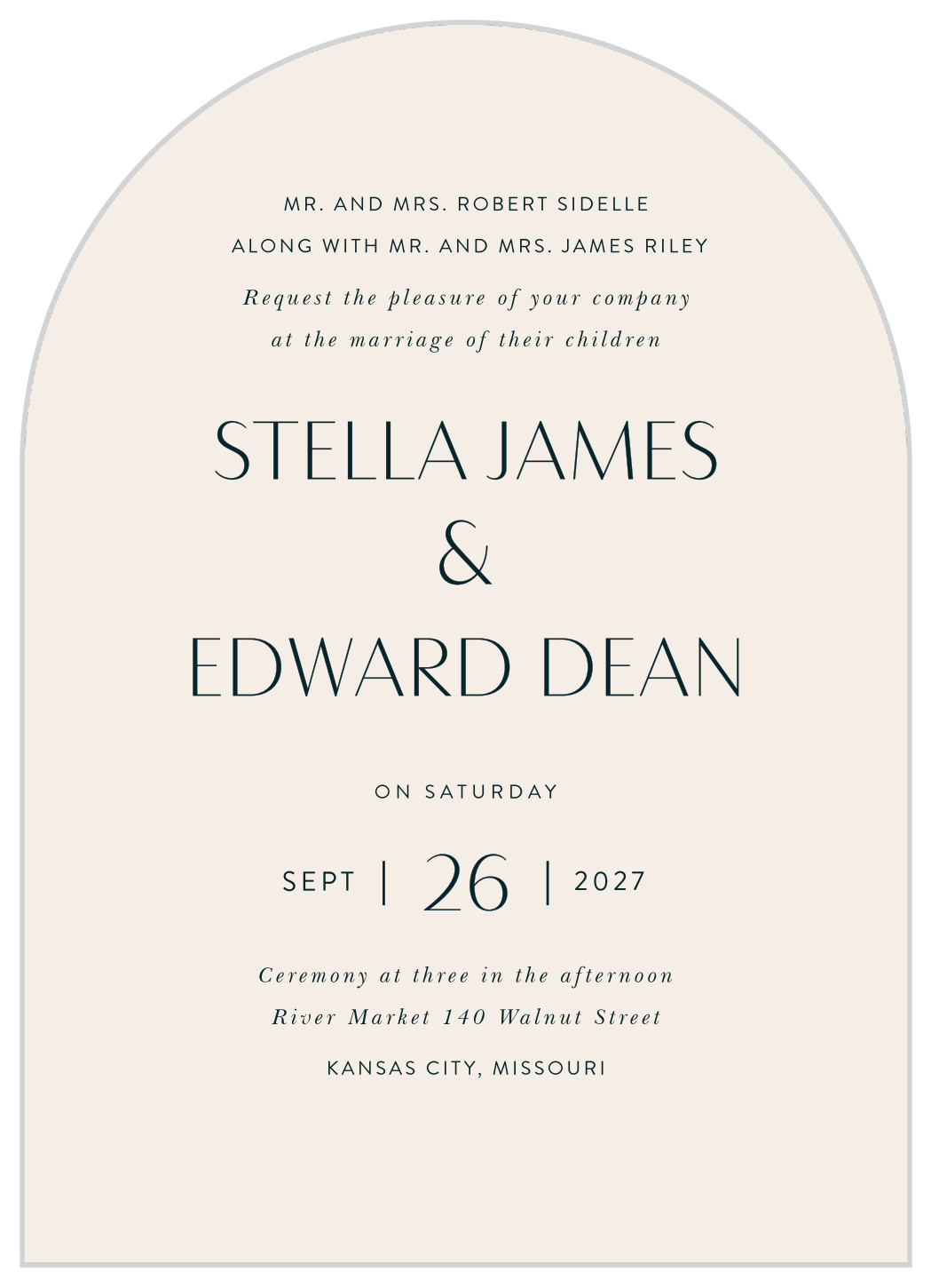Deco Poppies Wedding Arch Invitations by Basic Invite