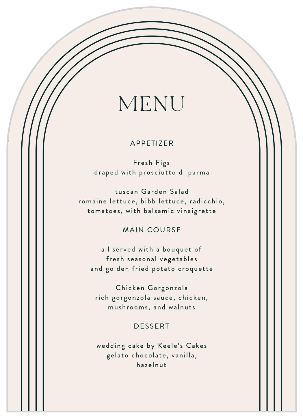 Modern Arches Wedding Arch Menus by Basic Invite