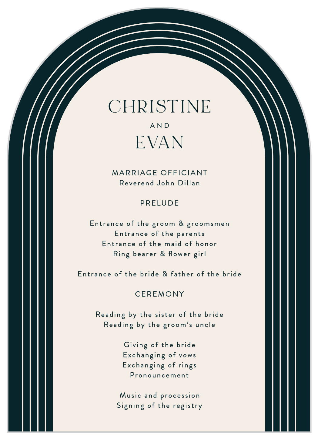 Modern Arches Wedding Arch Programs by Basic Invite