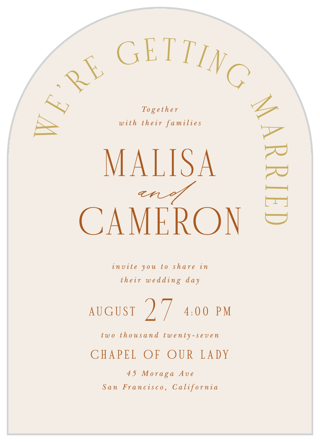 Type Arch Wedding Arch Invitations by Basic Invite