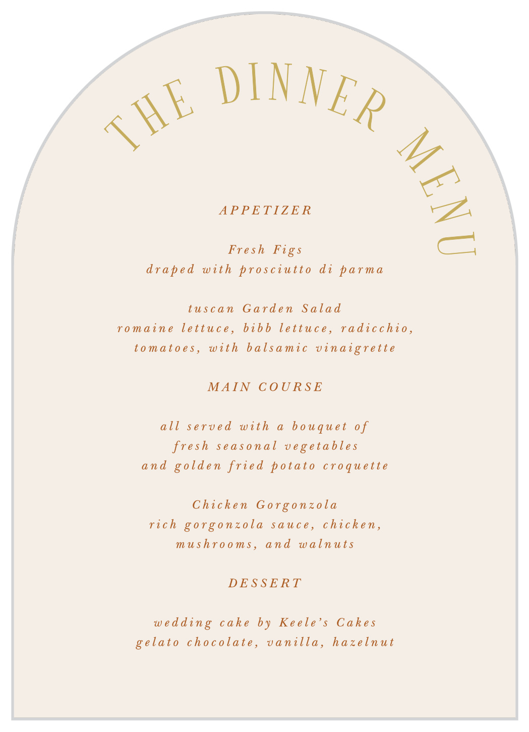 Type Arch Wedding Arch Menus by Basic Invite