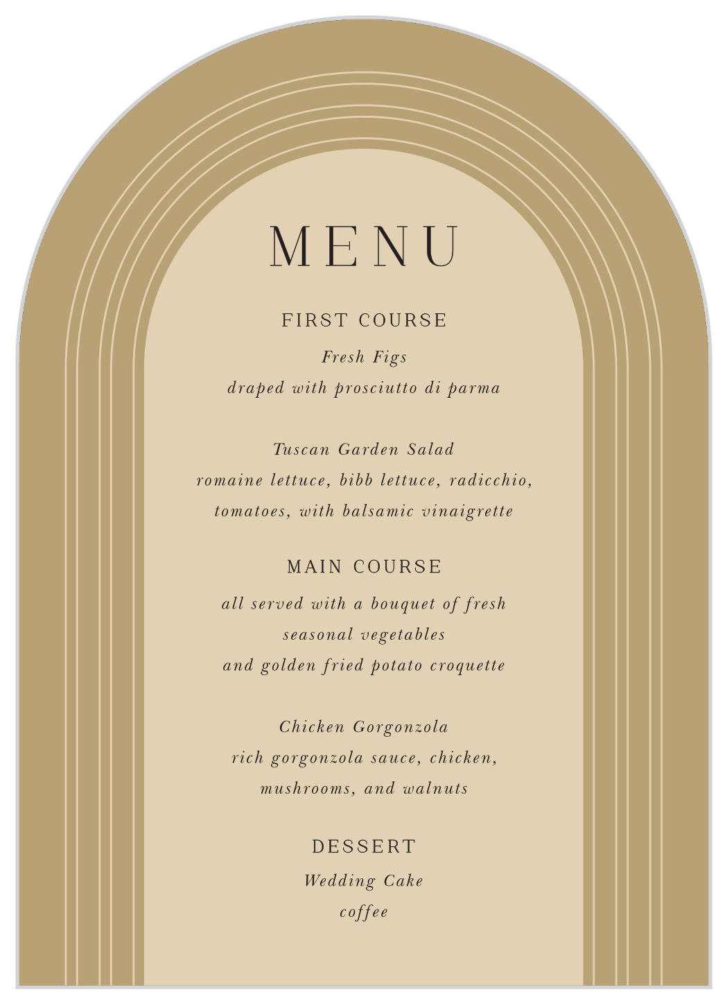 Love Arch Wedding Arch Menus by Basic Invite